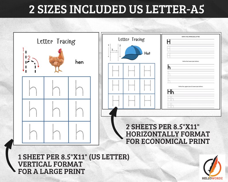 Tracing Letter A-z, Alphabet Guide Tracing Worksheets Abc, Printable ...