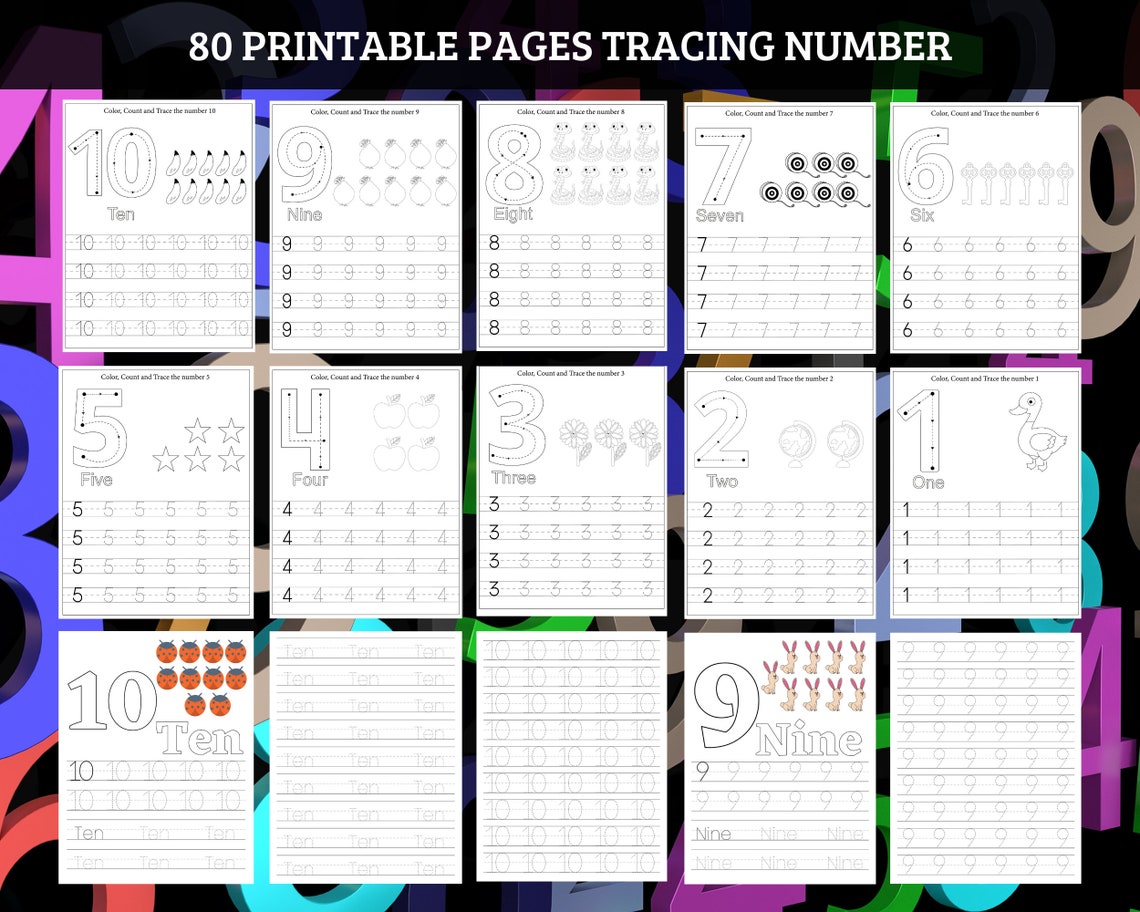 Tracing Worksheets Bundle Number Tracing Letters Activity Worksheets ...