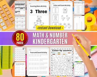 Kindergarten Math : Numbers 1-10 Color the Number - Etsy Hong Kong
