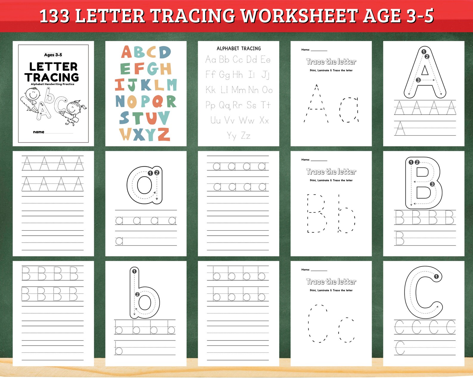 Alphabet Tracing Letters Worksheets Bundle Letter of the Week Printable ...