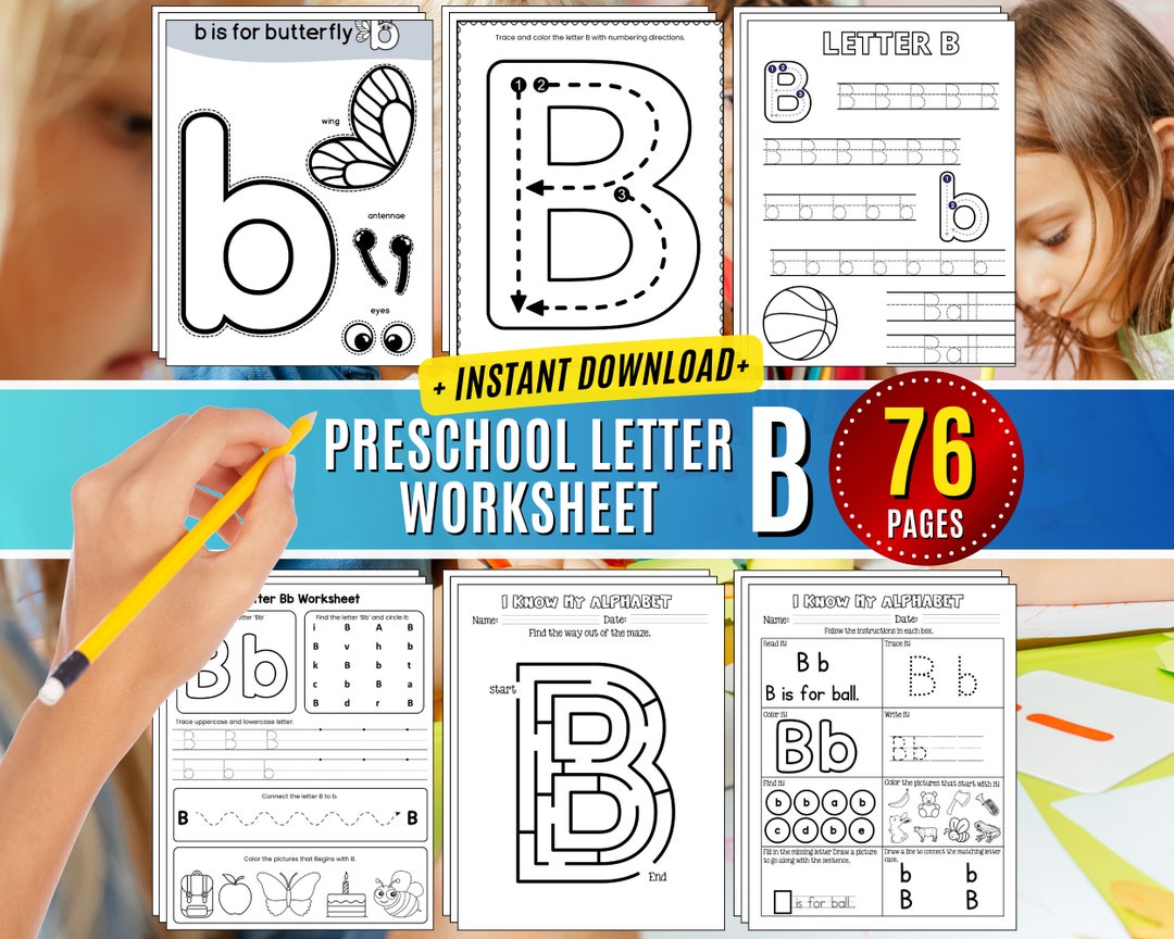 Preschool Letter B Worksheet: Tracing & Recognition Activity Printable ...