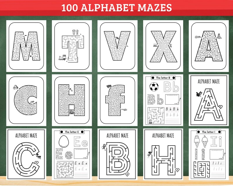 Alphabet Tracing Worksheets Activity Preschool Practice Workbook Bundle ...