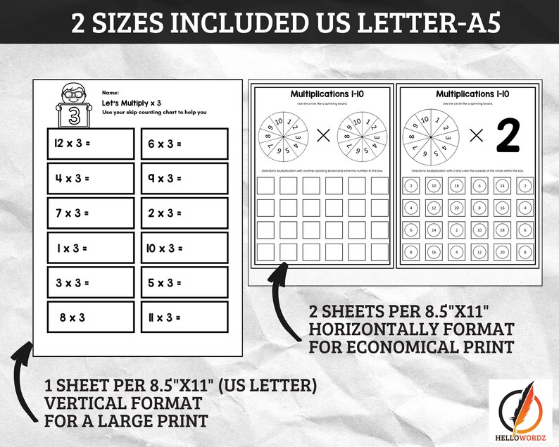 Multiplication Facts Worksheets: Skip Counting Charts (digital Download ...