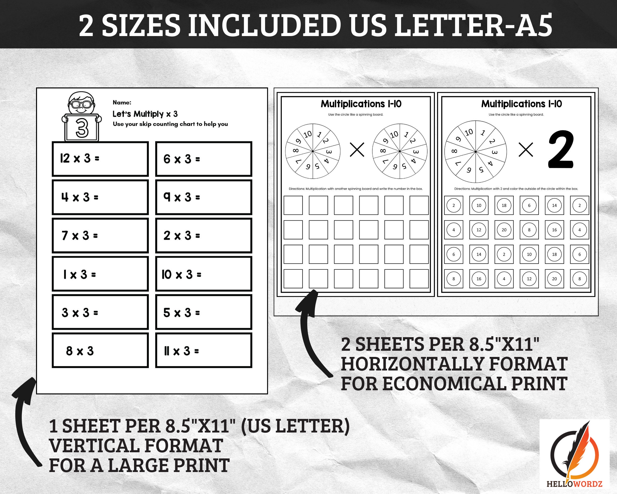 Multiplication Facts Worksheets: Skip Counting Charts (digital Download ...