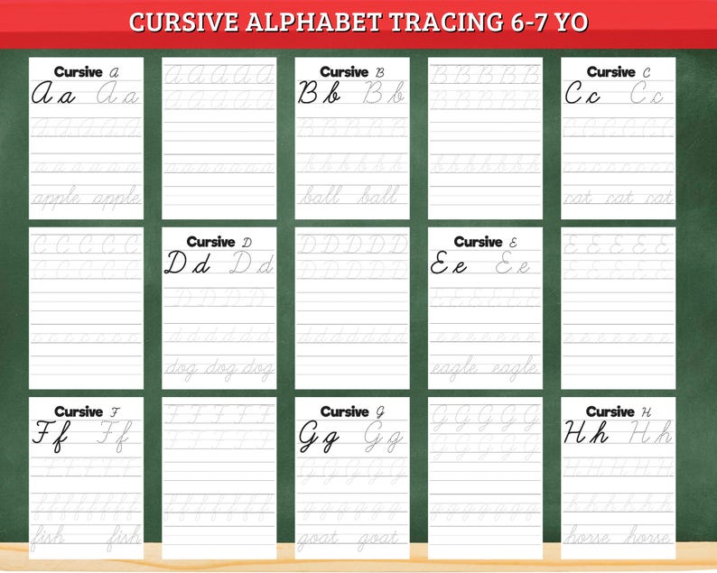 Cursive Alphabet Tracing Letter Writing Sheets Handwriting Learning to ...