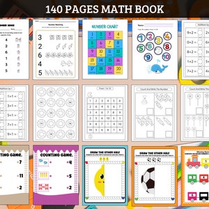 Kindergarten Math Worksheets Practice Basic Book for Kids Printable ...