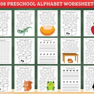 Alphabet Kindergarten Pre Writing Worksheets Bundle Letter of the Week ...
