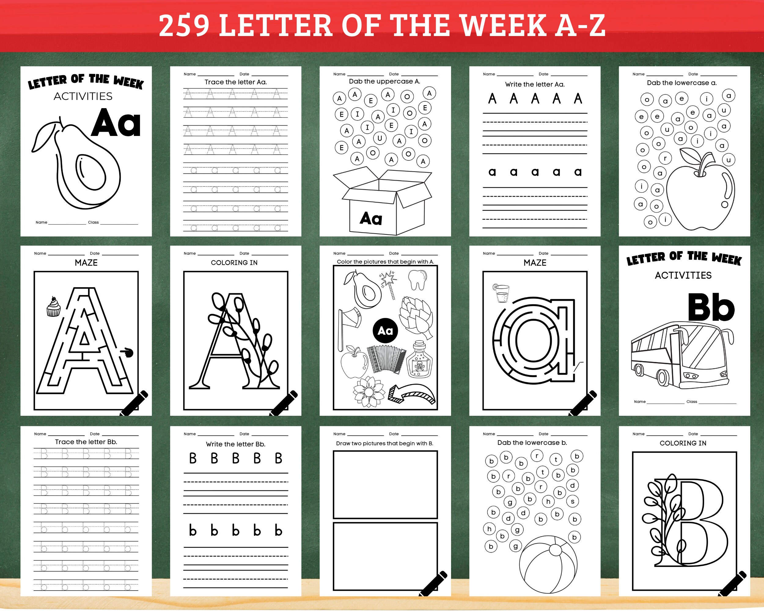 Letters Worksheets Recognition Alphabet Preschool Activity Tracing ...