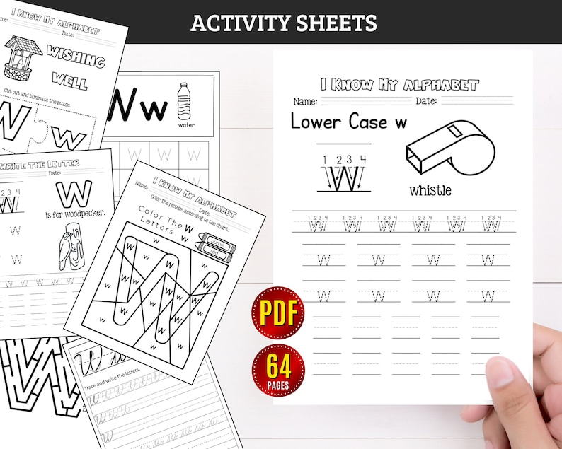 Preschool Letter W Worksheet Letters of Week Pre-k Activity Tracing ...