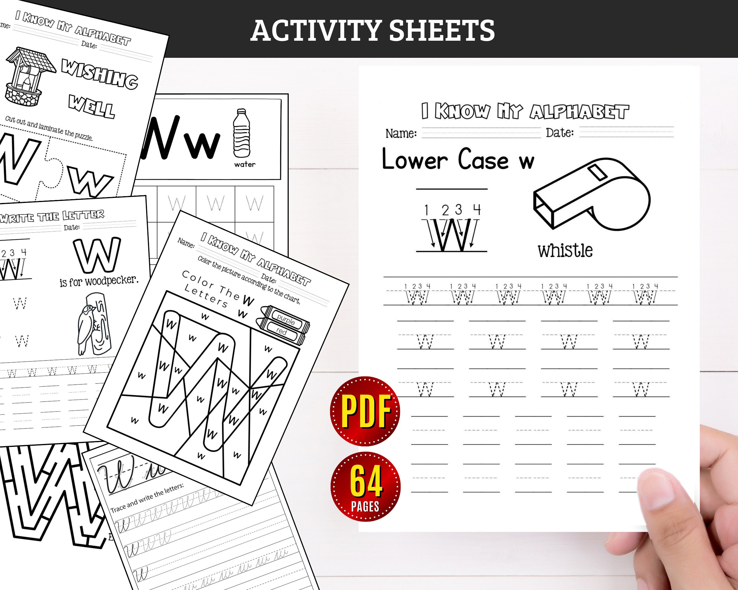 Preschool Letter W Worksheet Letters of Week Pre-k Activity Tracing ...