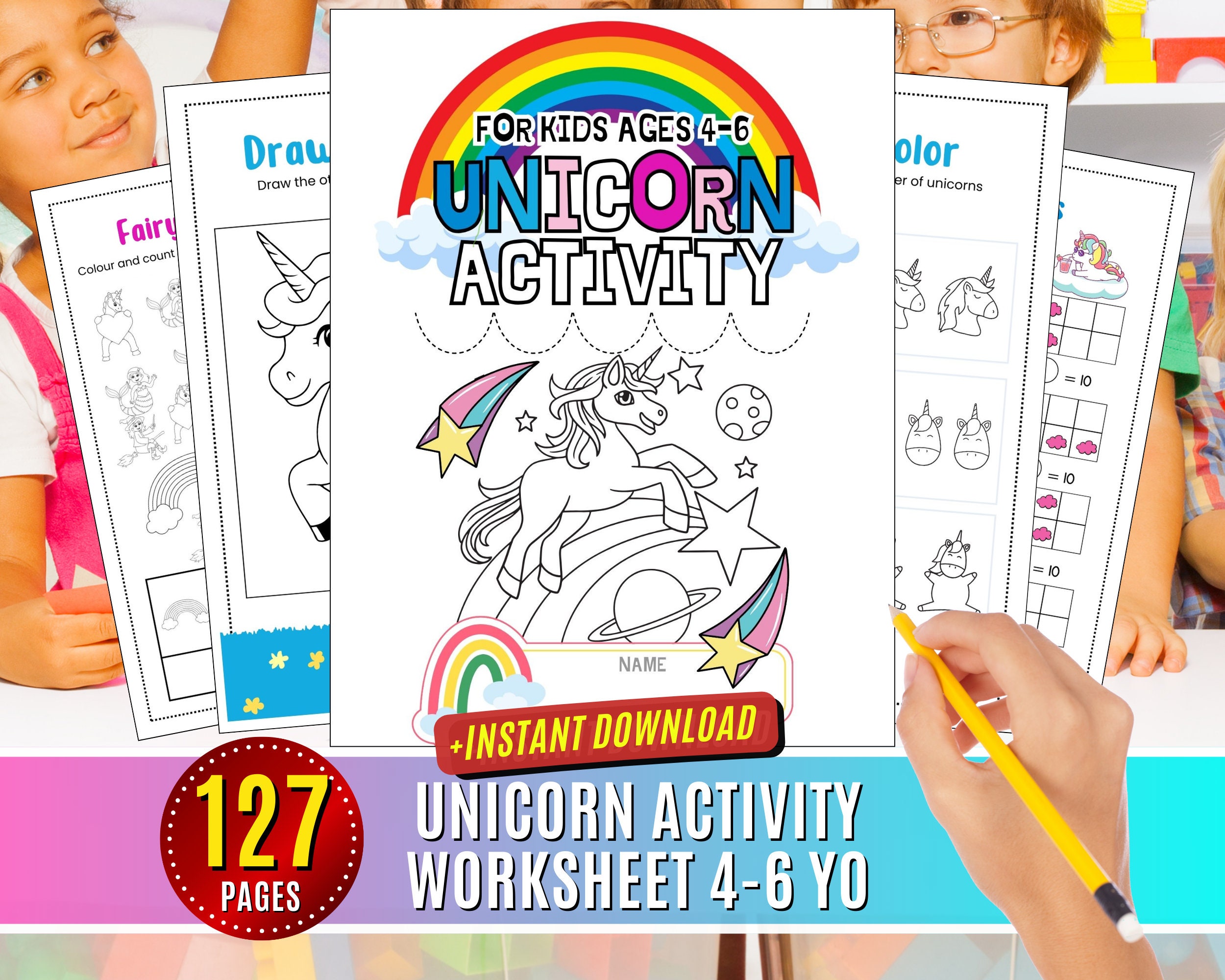Unicorn Activity Worksheets Letter Alphabet Coloring Unicorn Number ...