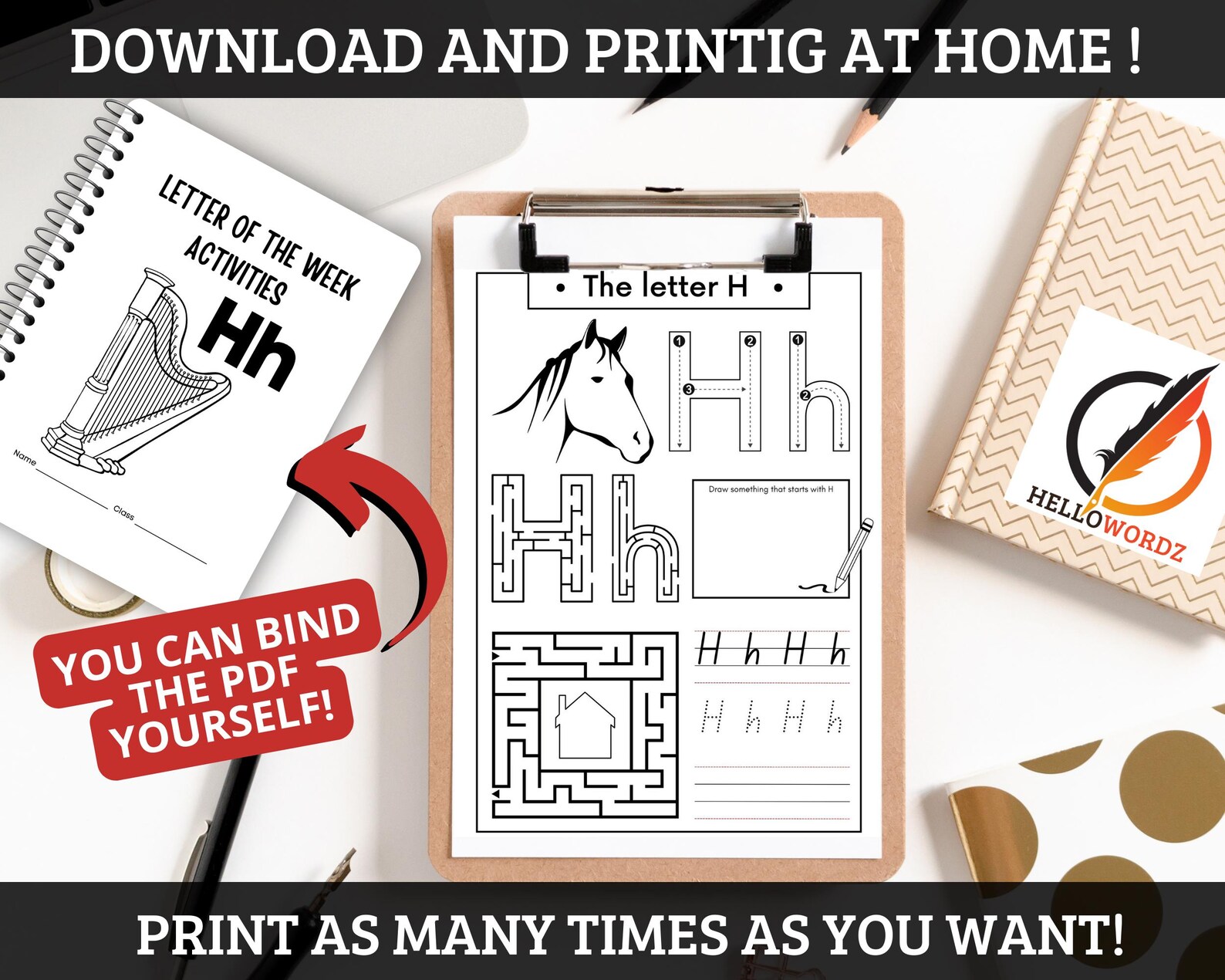 Preschool Letter H Worksheet Printables Letters of Week Pre-k Activity ...