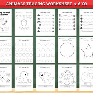 Tracing Animal Worksheets Fine Motor Skills Printable Pen Control Trace ...