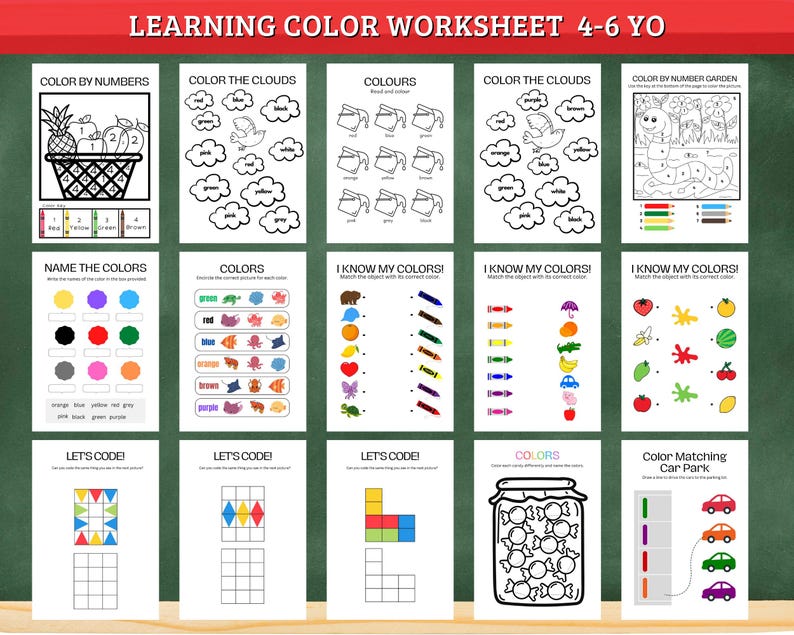 Learning Colors Worksheets Shapes and Colours Teaching for Kids ...