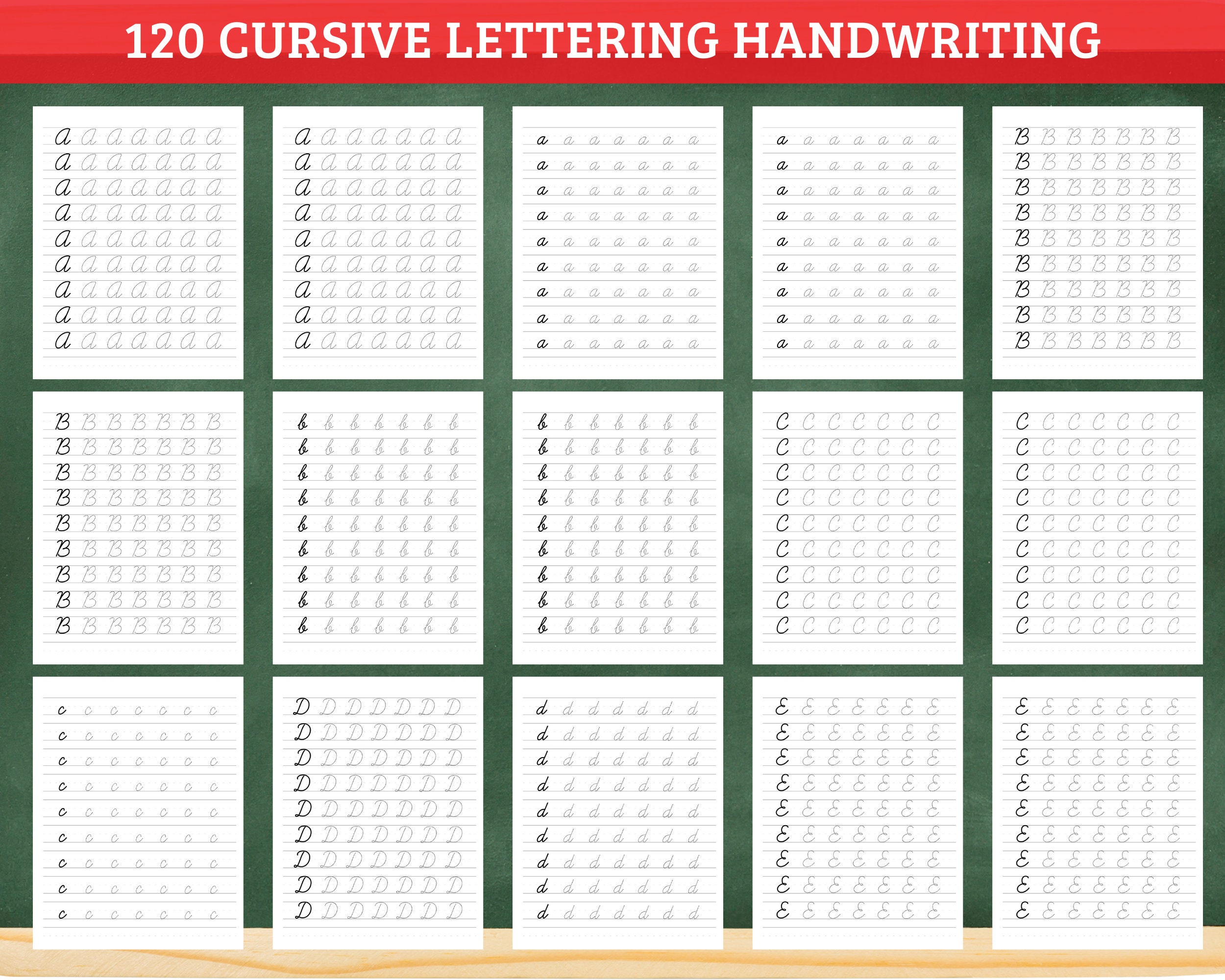 Cursive Handwriting Practice Worksheet Tracing for Kids, Printable ...