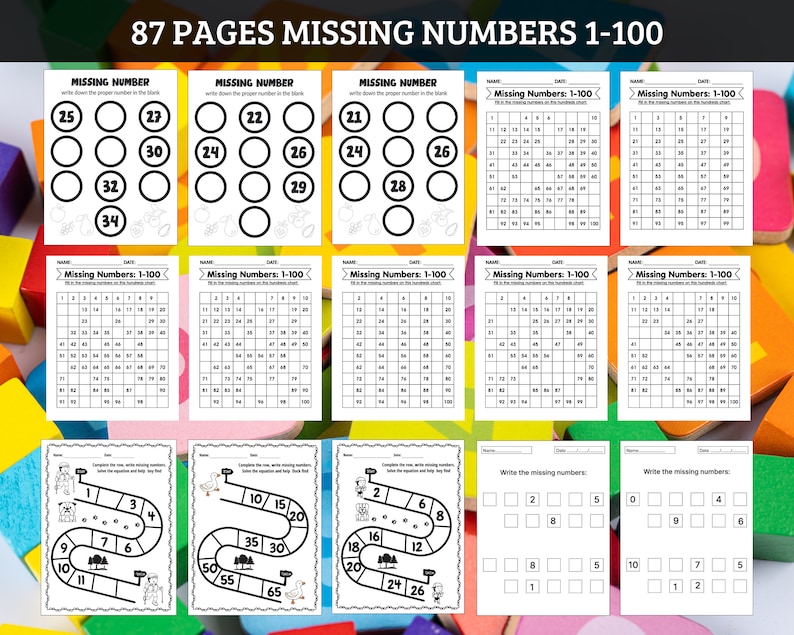 Missing Numbers Worksheets Counting Practice Number, Early Childhood ...