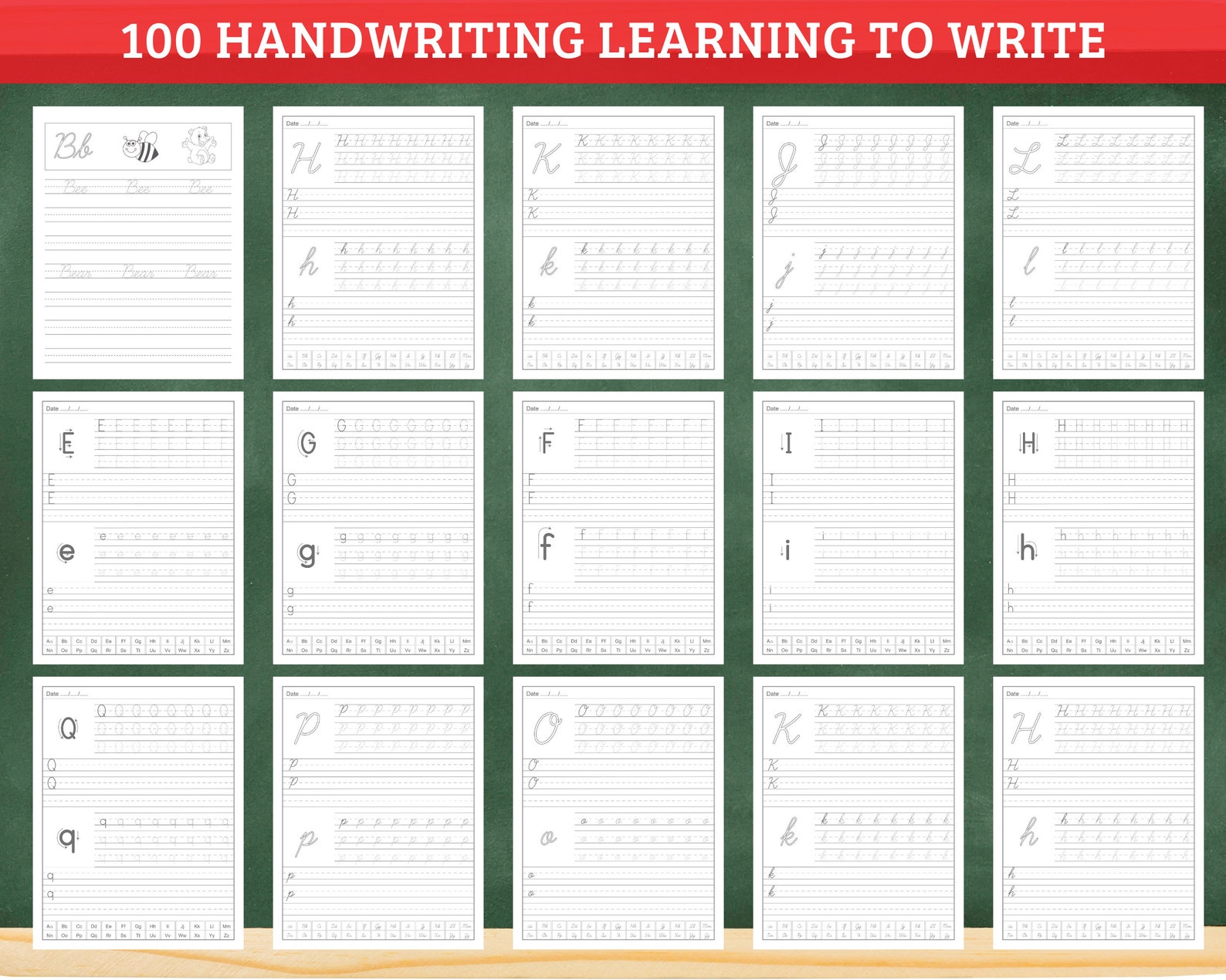 Handwriting Learning to Write Cursive and Print Worksheets Lettering ...