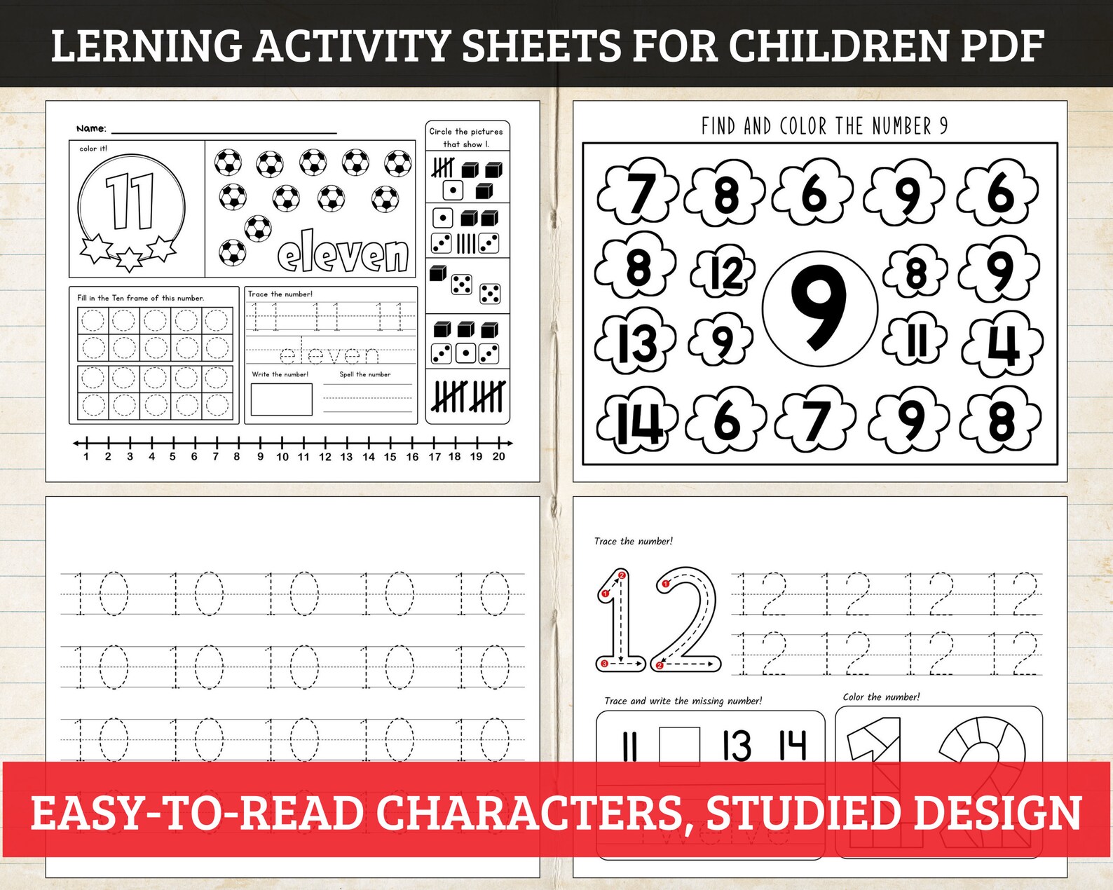 Number Activities for Kids Placemat Recognition Number Sense Math ...
