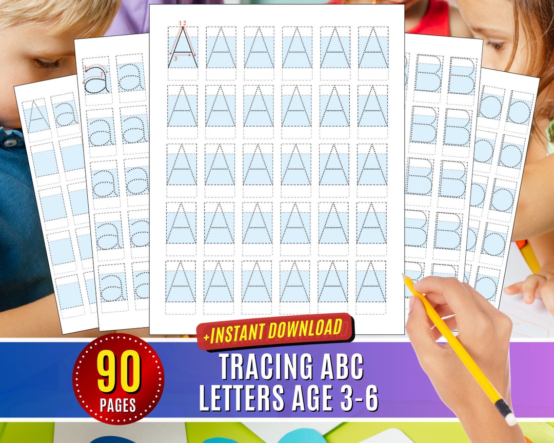 ABC Tracing Worksheet Alphabet Letters Writing Practice Printable ...