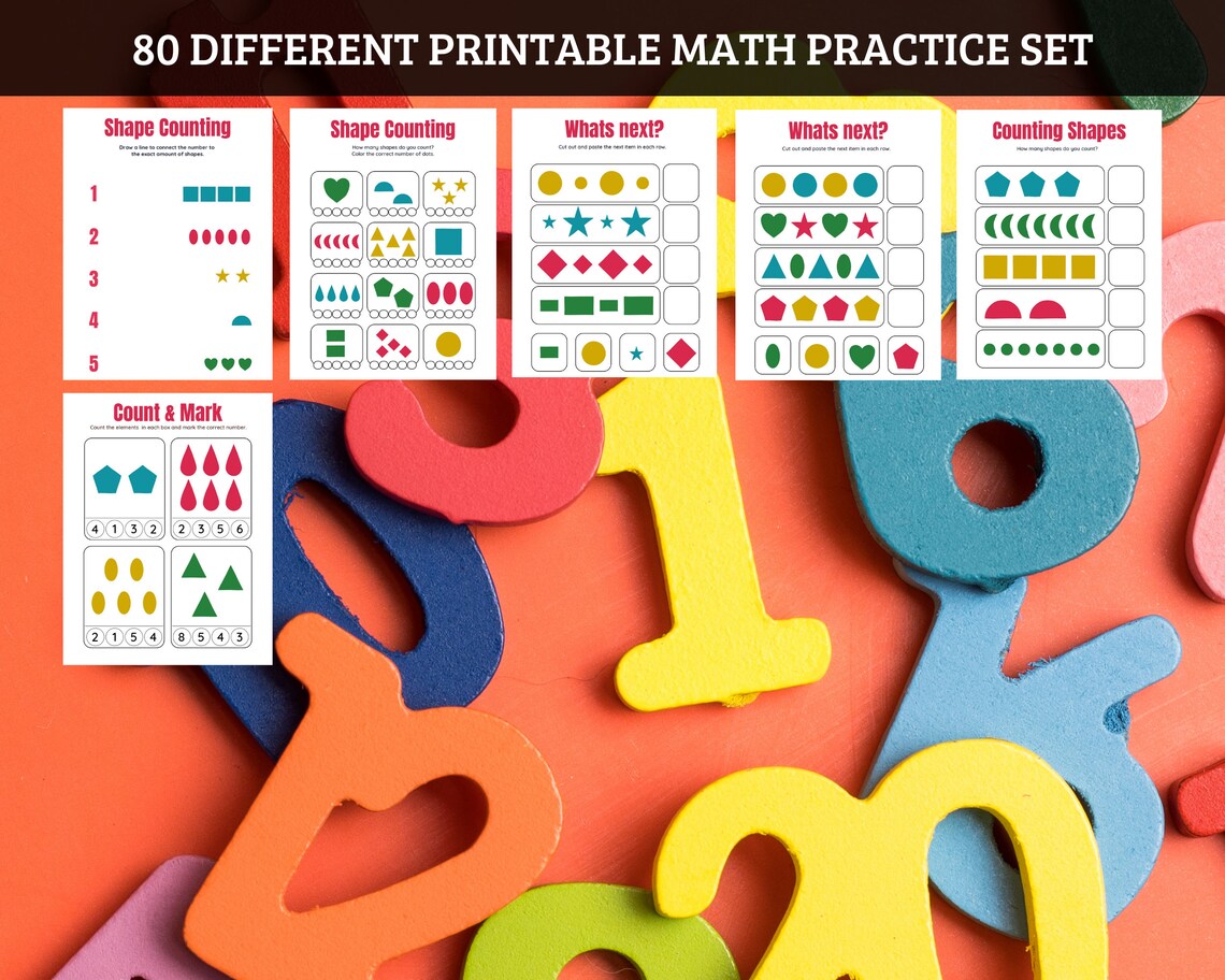 Kindergarten Number Worksheets Preschool Math Game Printables, Practice ...