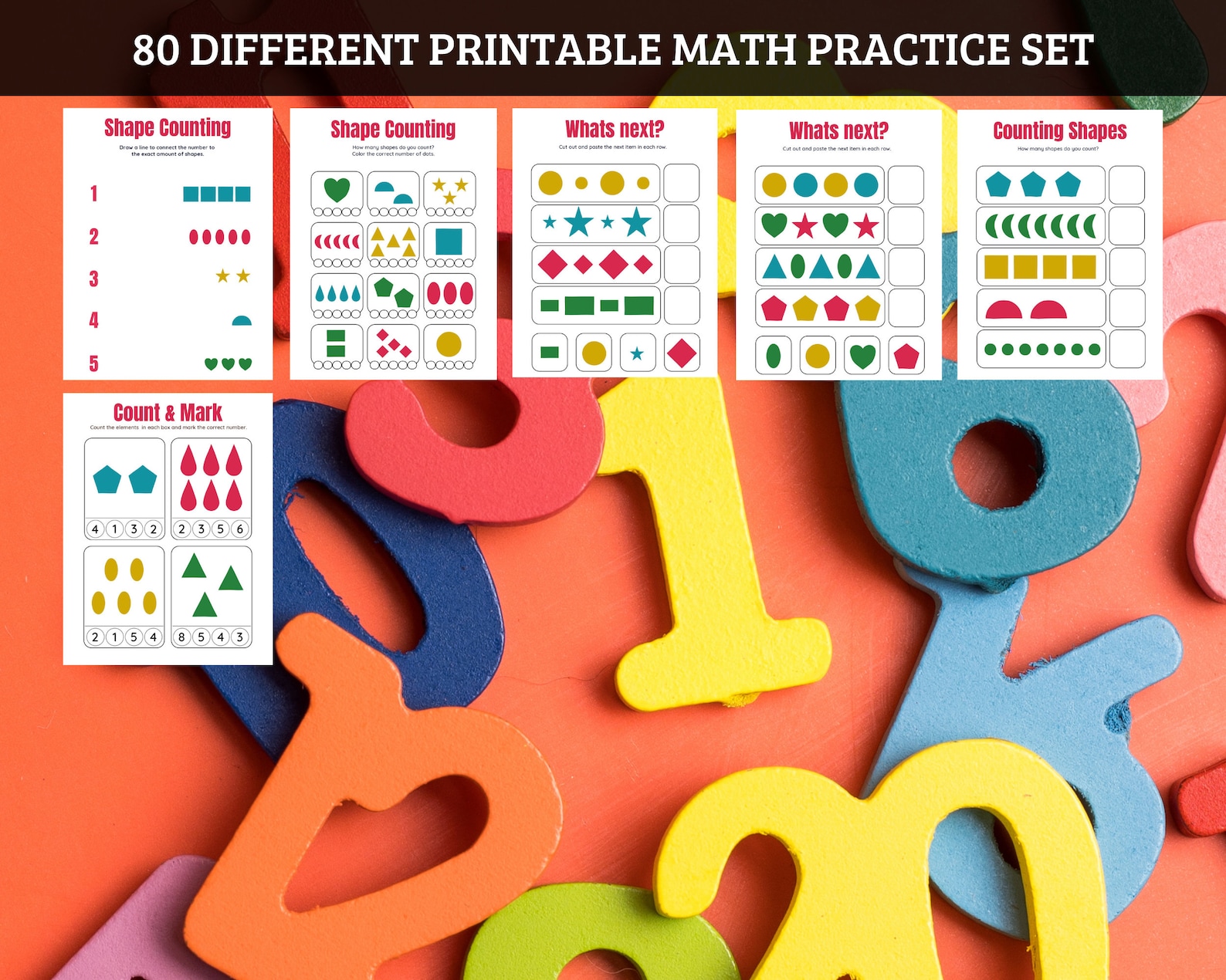 Kindergarten Number Worksheets Preschool Math Game Printables, Practice ...