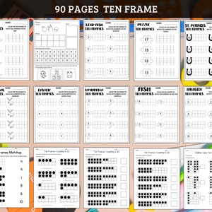 Ten Frame Printable Worksheet Counting to 20 Learning Visual Count 1-20 ...