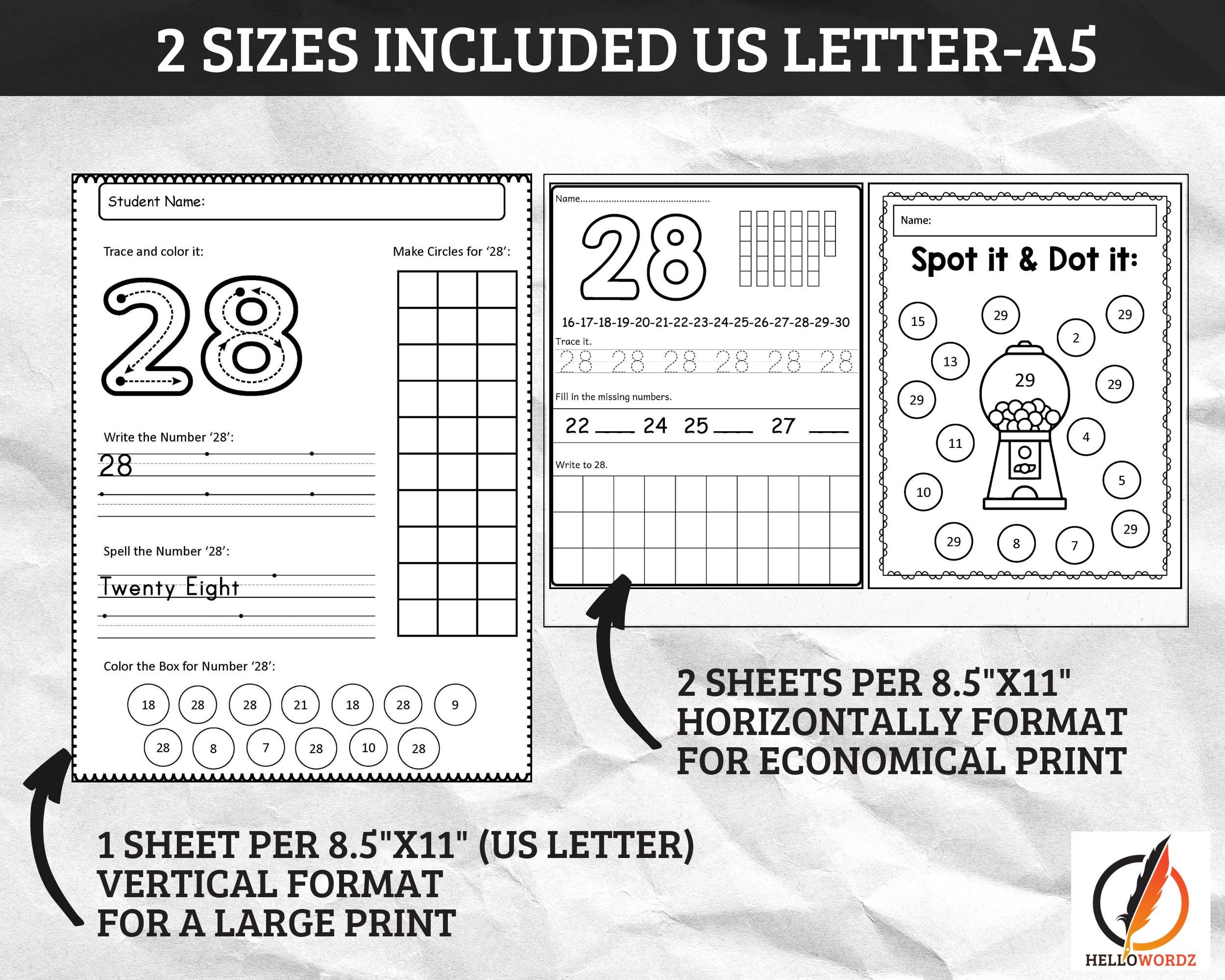 Number Recognition 1 30 Counting and Color Worksheet Learn to Count ...