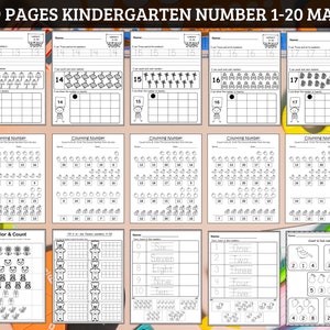 Kindergarten Math Worksheets Number, Learning Counting 1 to 20 Math ...