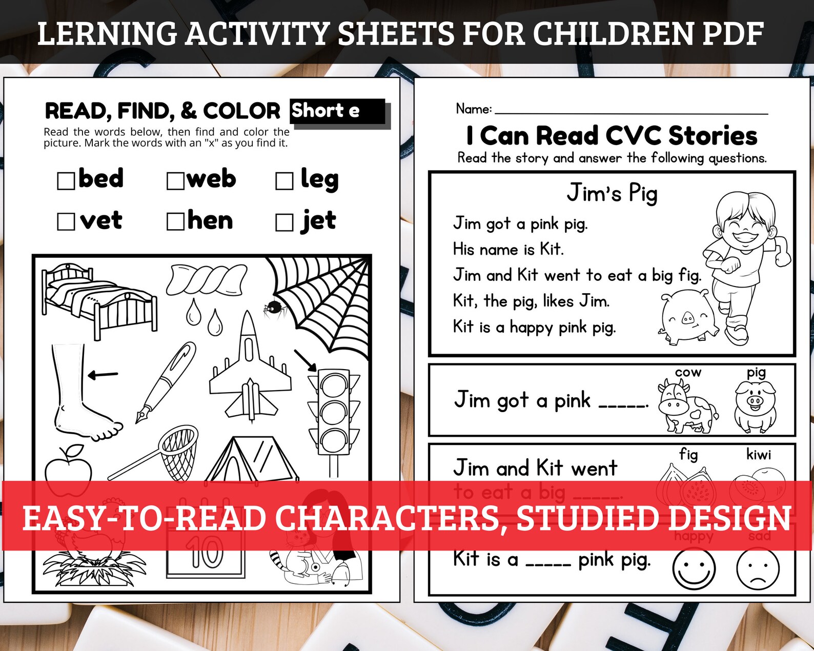 Cvc Sentence Worksheets Printable Cvc Words, Phonics Worksheets First ...