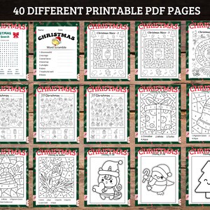 40 Activities Christmas Pages Printable Game Bundle for Kids ...