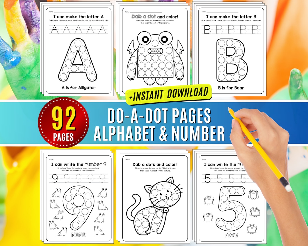 Worksheet Dot Marker Letters Coloring Alphabet Animal ABC Do a Dot ...