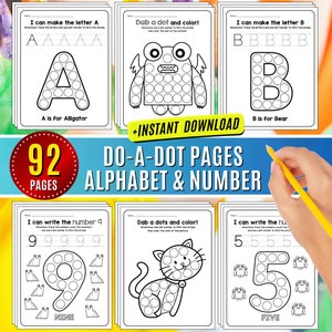 Worksheet Dot Marker Letters Coloring Alphabet Animal ABC Do a Dot ...
