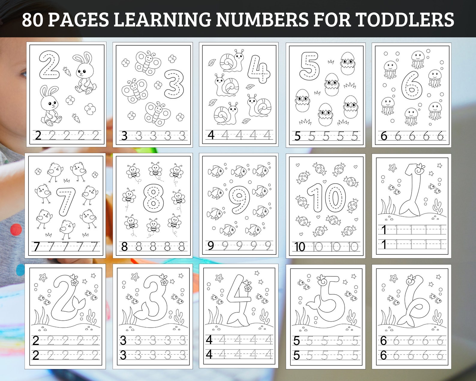 Learning Worksheets Numbers for Toddlers Tracing Number Printables ...
