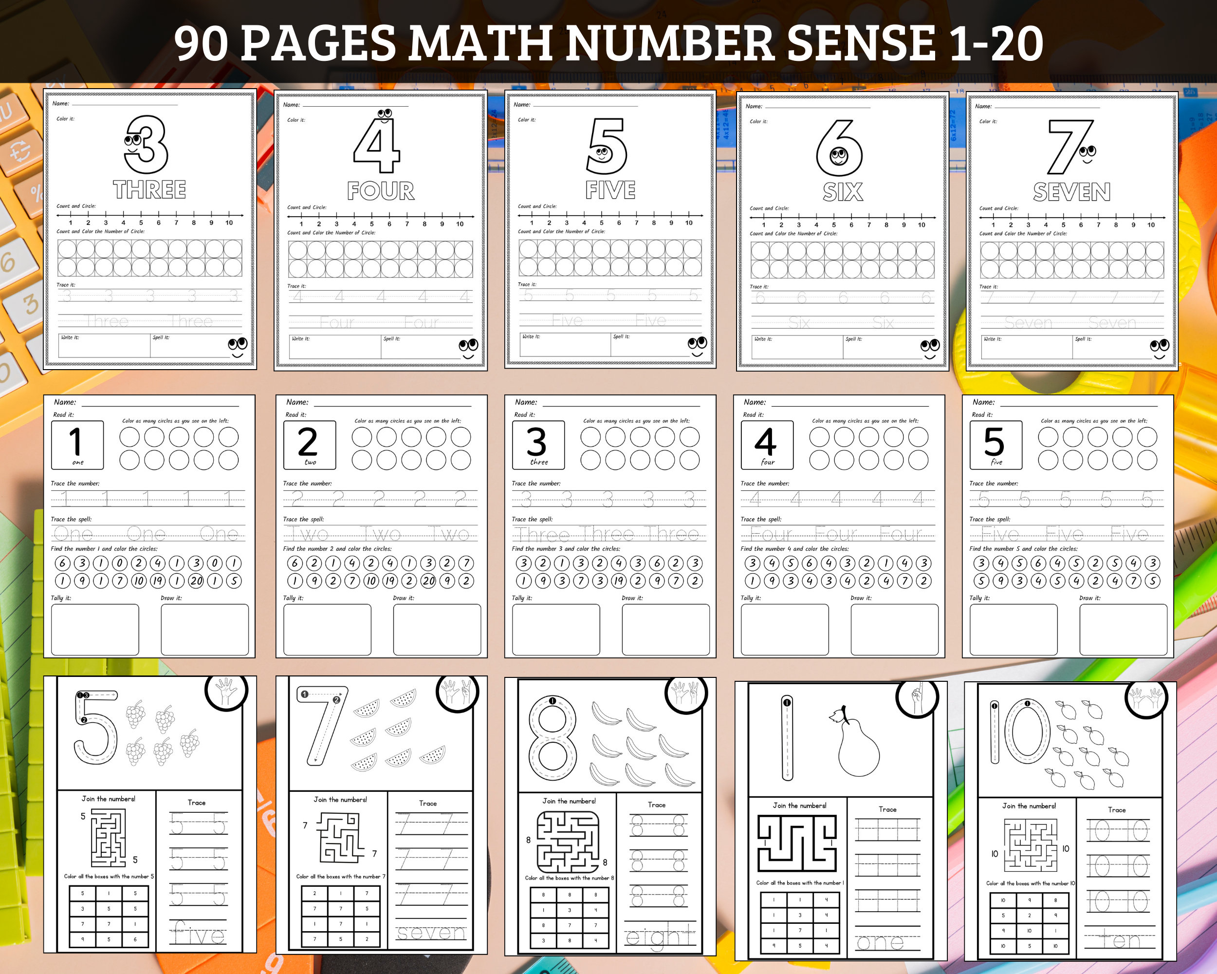 Worksheets Number Sense Preschool Early Math Activities Learn Counting ...