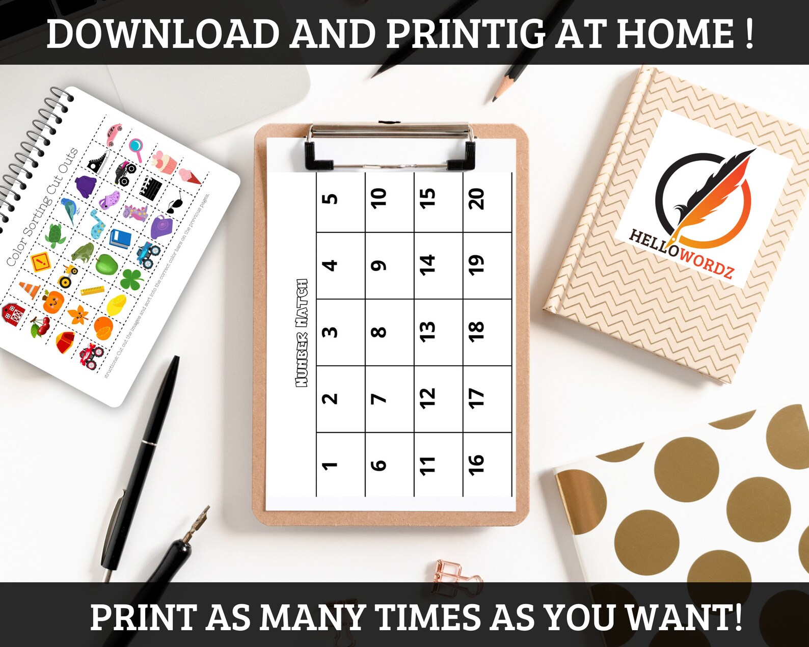 Preschool Busy Binder Worksheets Printables Educational Interactive for ...