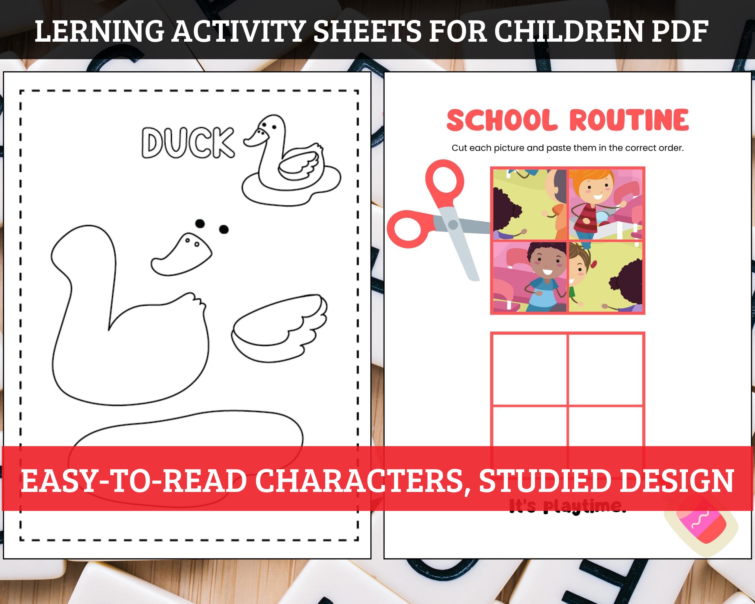 Cut and Paste Worksheet Activities Practice Sheets Cut and Glue ...