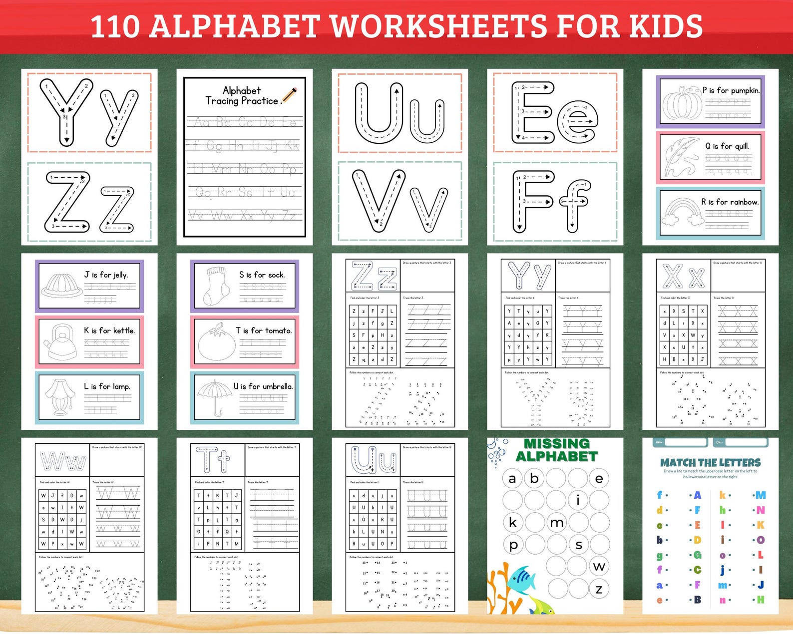 Alphabet Kindergarten Pre Writing Worksheets Bundle Letter of the Week ...