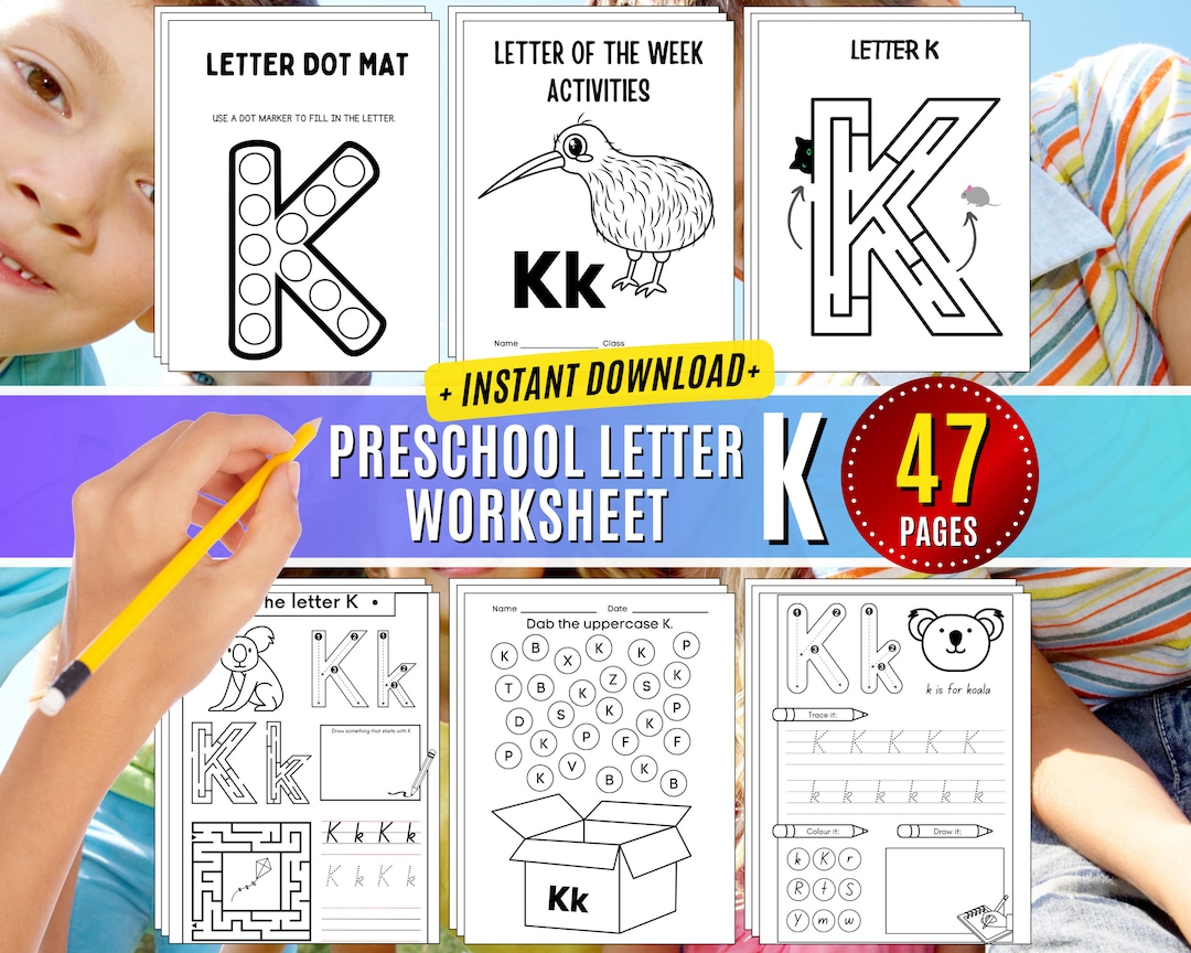 Letter K Worksheets Preschool Letters of Week Pre-k Activity Tracing ...