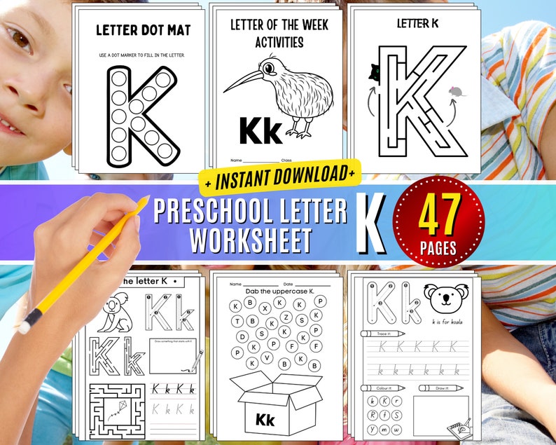 Letter K Worksheets Preschool Letters of Week Pre-k Activity Tracing ...