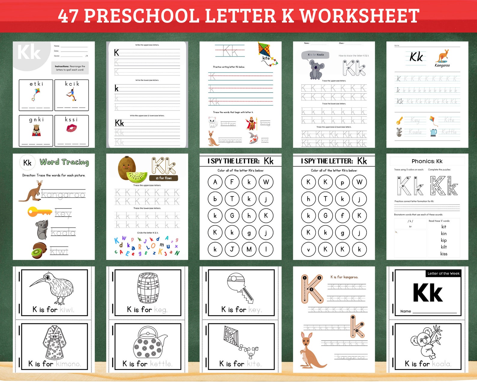 Letter K Worksheets Preschool Letters of Week Pre-k Activity Tracing ...