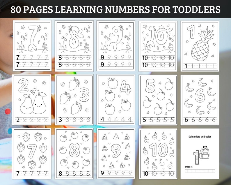 Learning Worksheets Numbers for Toddlers Tracing Number Printables ...