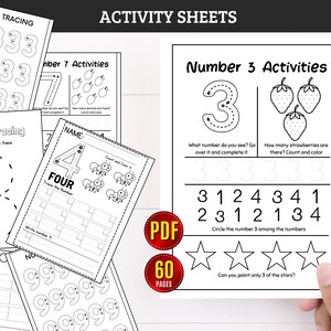 Number Activity Worksheet Number Sense Recognition, Math Learning ...