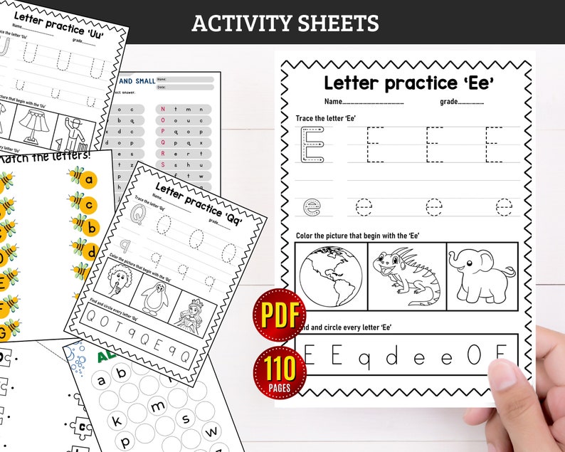 Alphabet Worksheets for Kids, Abc Traceable Letter English for ...