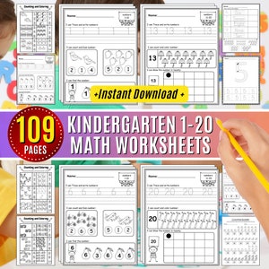 Kindergarten Math Worksheets Number, Learning Counting 1 to 20 Math ...