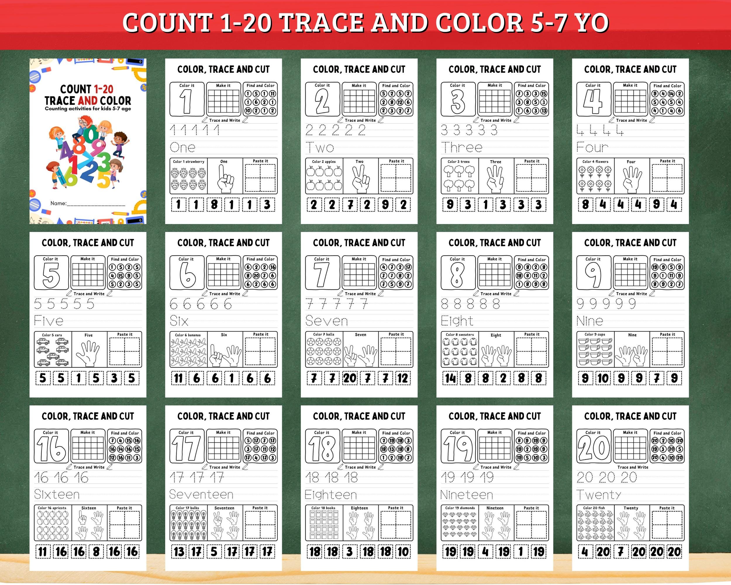 Counting 1-20 Learn to Count to 20 Worksheet Math Kindergarten, Let's ...