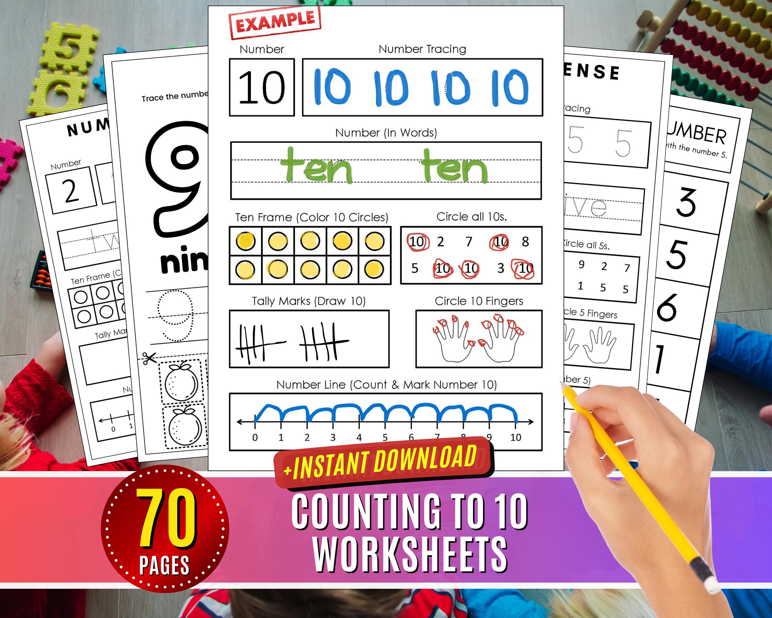 Counting to 10 Worksheet Number Sense Learn Numbers 1-10 Tally Marks ...