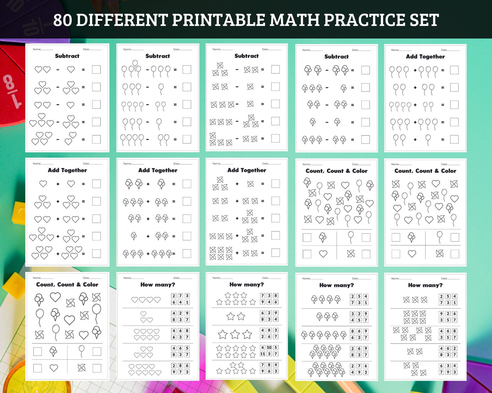 Preschool Math Worksheets Printables for Number Learning & Counting ...