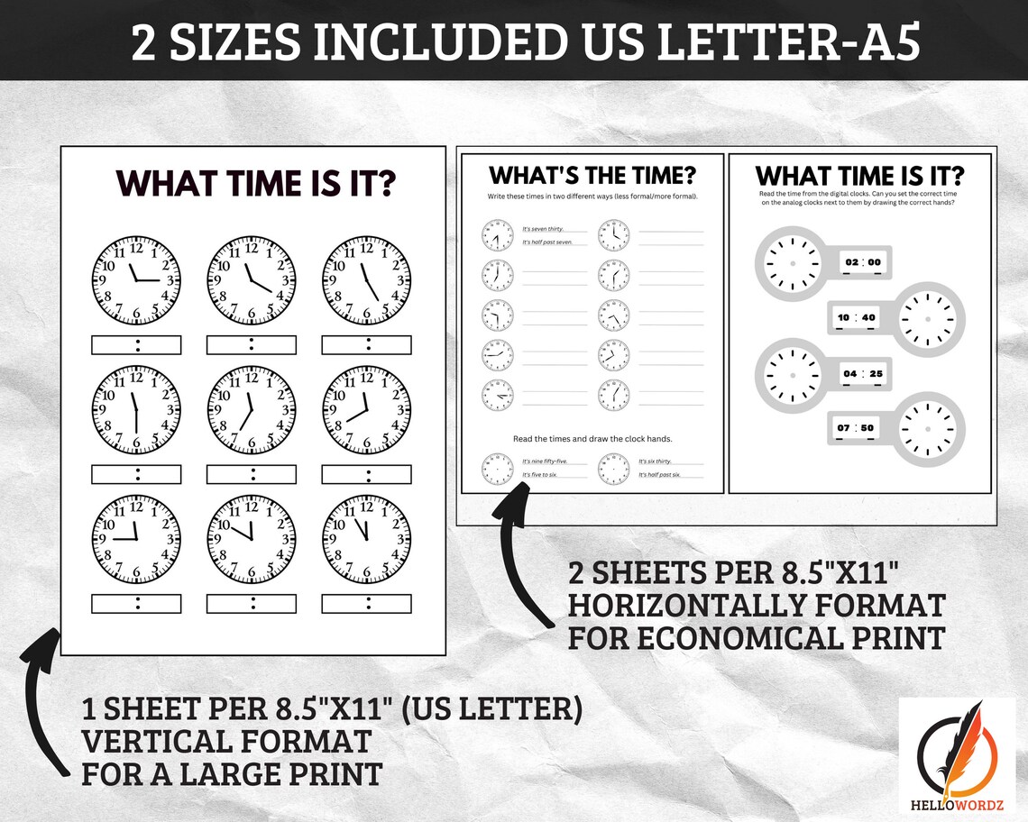 Learn to Tell Time Worksheets Teaching Time Clock, Time Sheets Watch ...