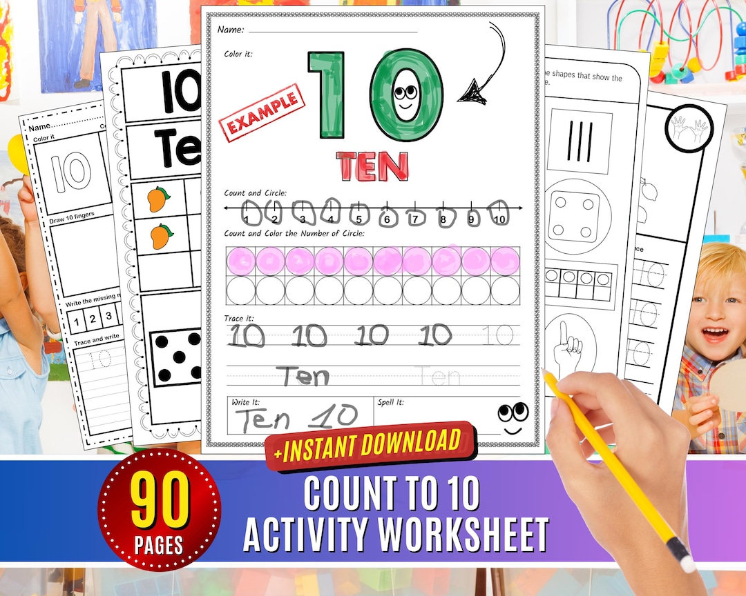 Numbers 1-10 Learn to Count Worksheets Activity Learning Counting to ...