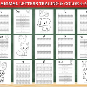 Alphabet Worksheet Animal Letters Tracing Animal Themed Words ...